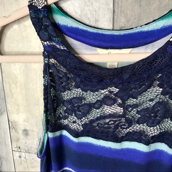 Soma | Dresses | Soma Lace Neck Swing Dress Sea Stripes D22 | Poshmark